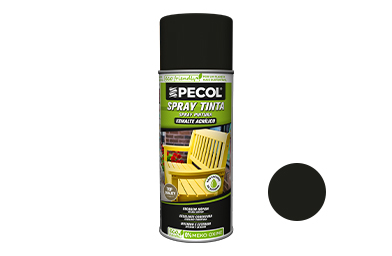 Spray Tinta Esmalte Acrílico Preto Opaco Ral9005M Pecol - Meio Eletrico